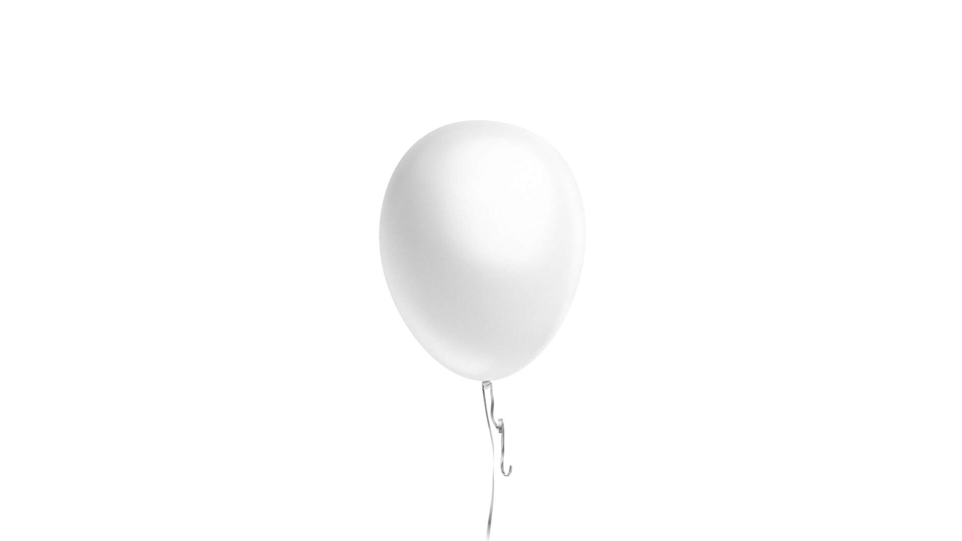 White Helium Balloons Set - 5 Foil Gift Balloon Shapes 3D Model by rebrandy