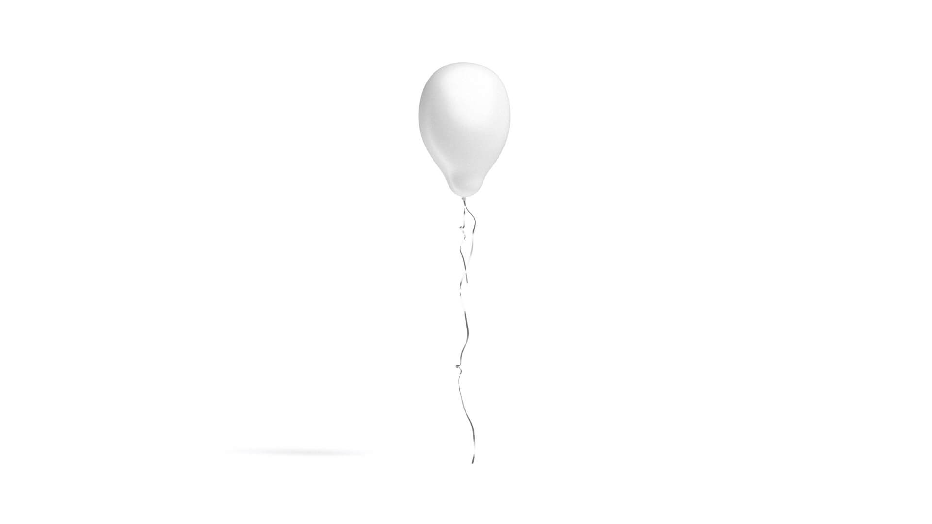 White Helium Balloons Set - 5 Foil Gift Balloon Shapes 3D Model by rebrandy