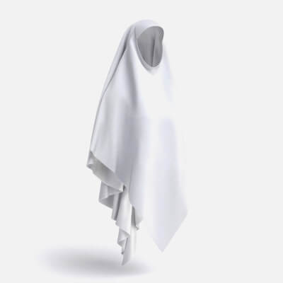 White Khimar - Muslim Traditional Woman Jilbab 3D Model by rebrandy