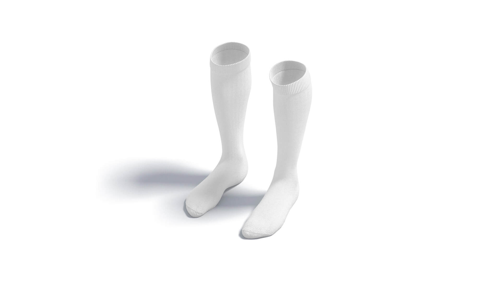 White Knee High Socks - Fabric Sox Pair 3D Model by rebrandy