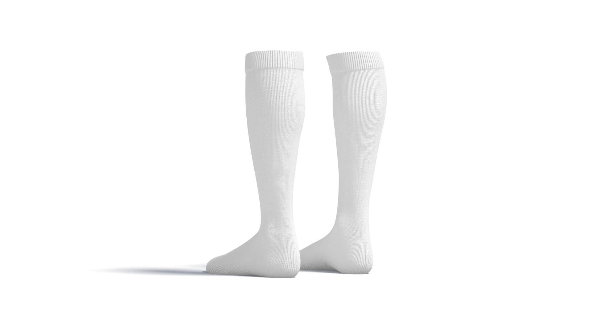 White Knee High Socks - Fabric Sox Pair 3D Model by rebrandy