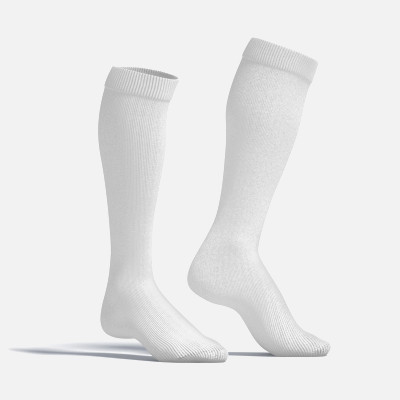 White Knee High Socks Stand on Tiptoe - Fabric Sox Pair 3D Model by ...