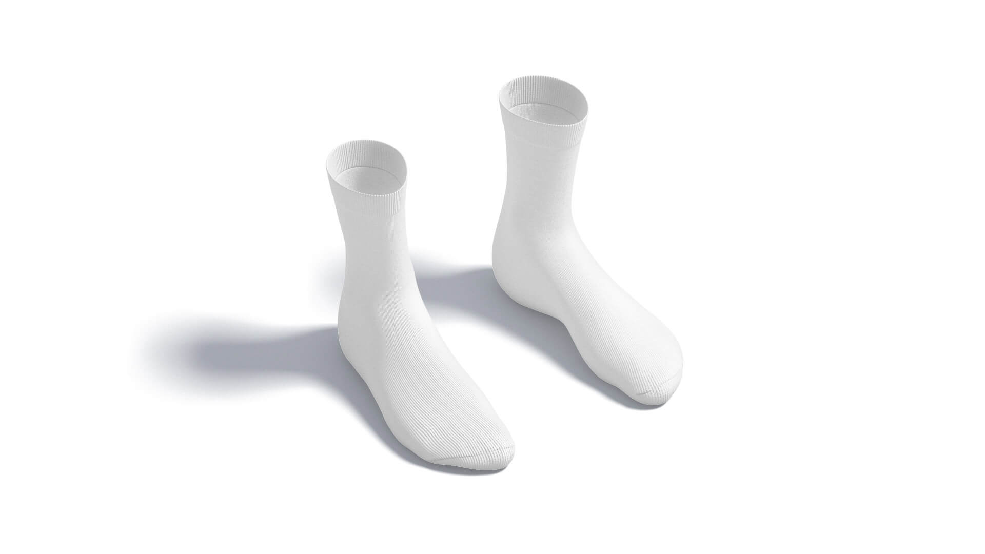 White Long Socks - Fabric Sox Pair 3D Model by rebrandy