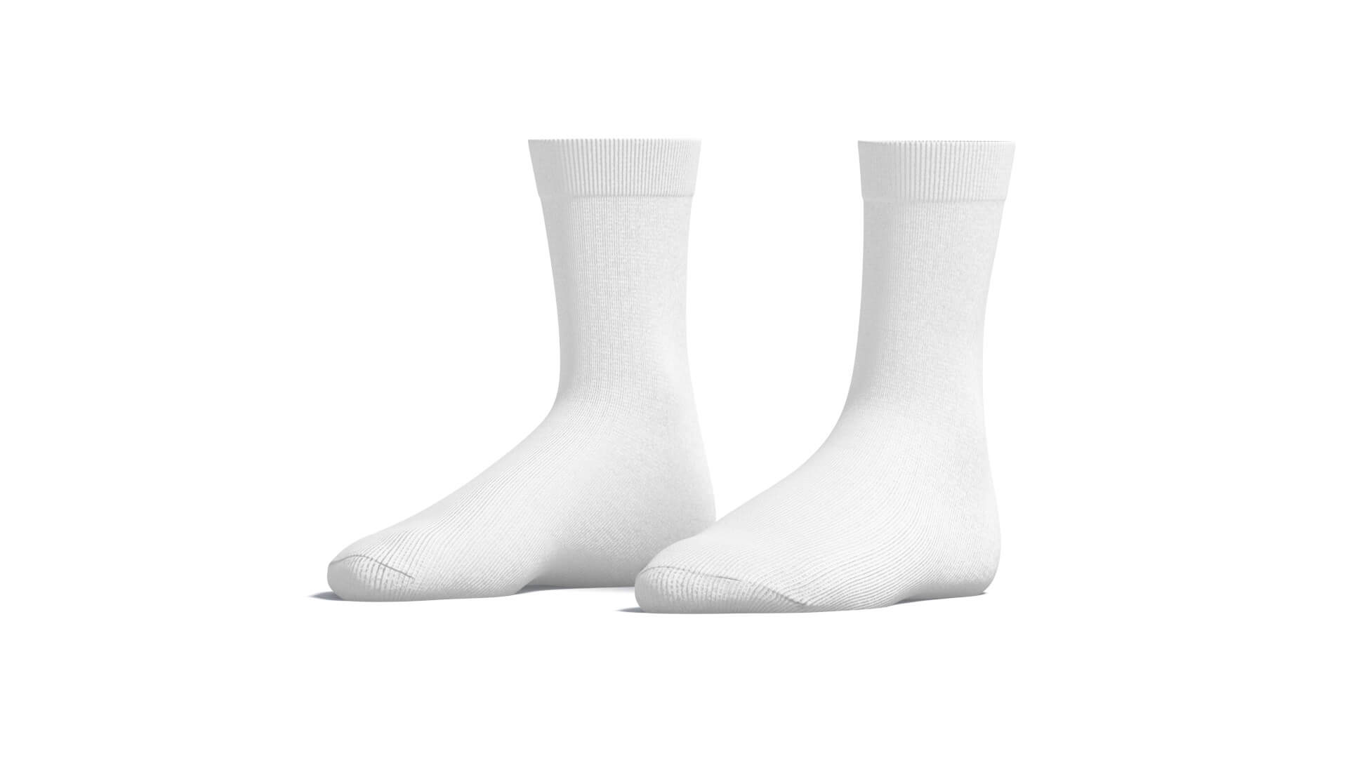White Long Socks - Fabric Sox Pair 3D Model by rebrandy