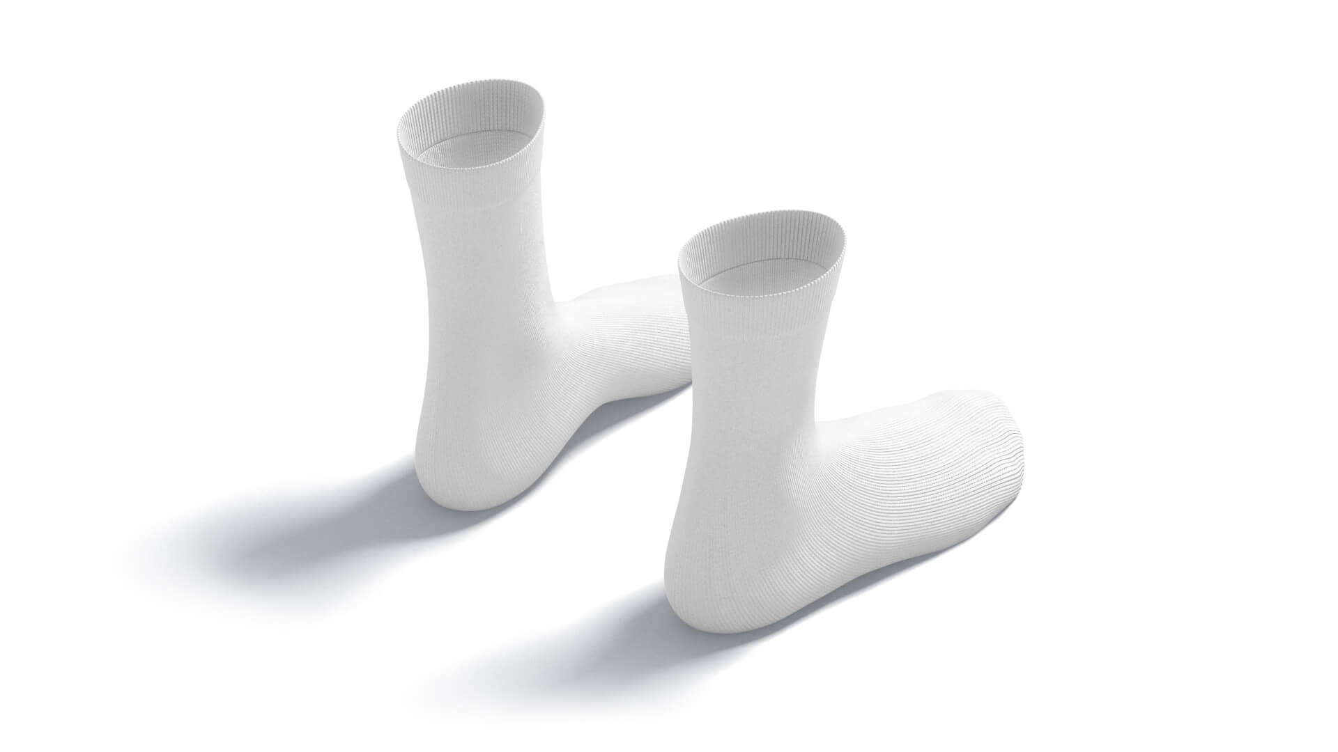 White Long Socks - Fabric Sox Pair 3D Model by rebrandy