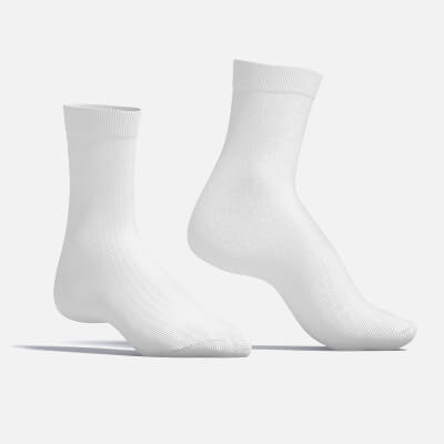 White Long Socks Stand on Tiptoe - Fabric Sox Pair 3D Model by rebrandy