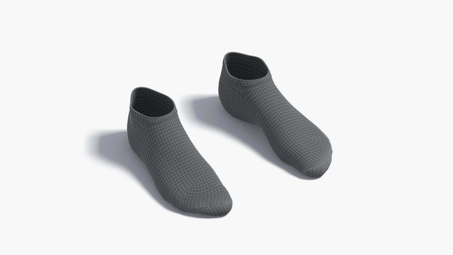 White Low-cut Socks - fabric sox pair 3D Model by rebrandy