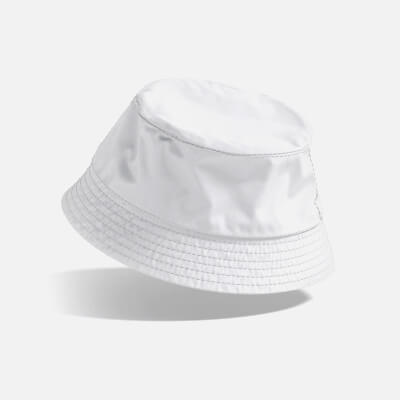 White Nylon Bucket Hat - Brim Summer Panama Cap 3D Model by rebrandy