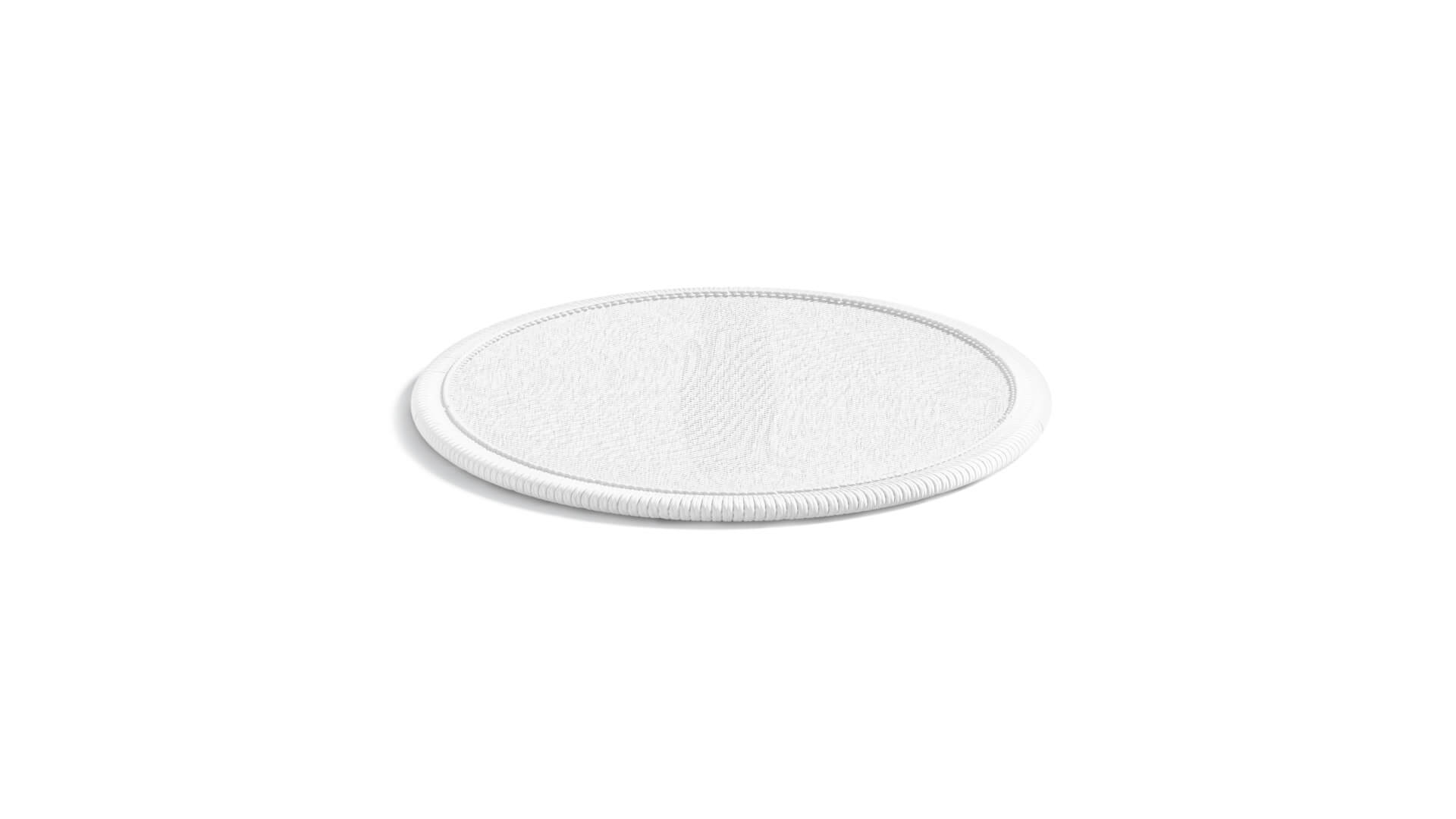 White Oval Embroidered Patch - Embroidery Ellipse Badge 3D Model by ...