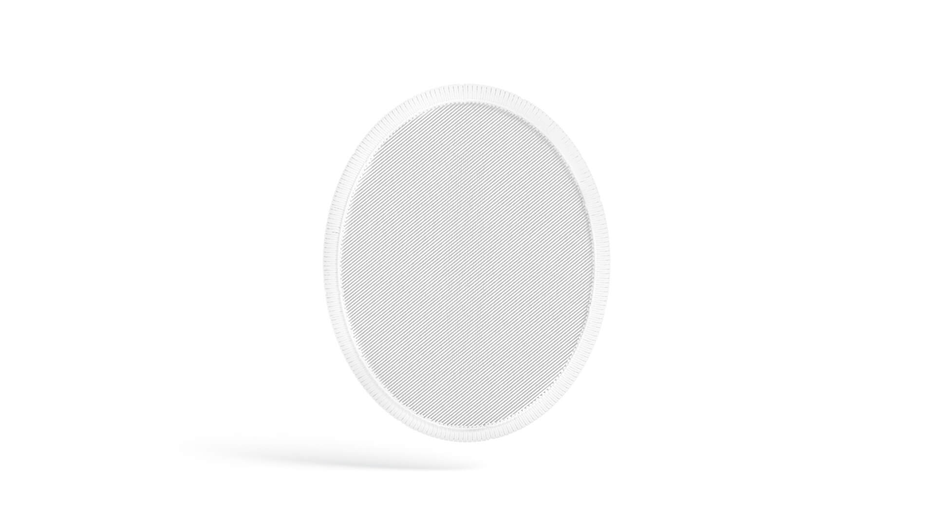 White Oval Embroidered Patch - Embroidery Ellipse Badge 3D Model by ...