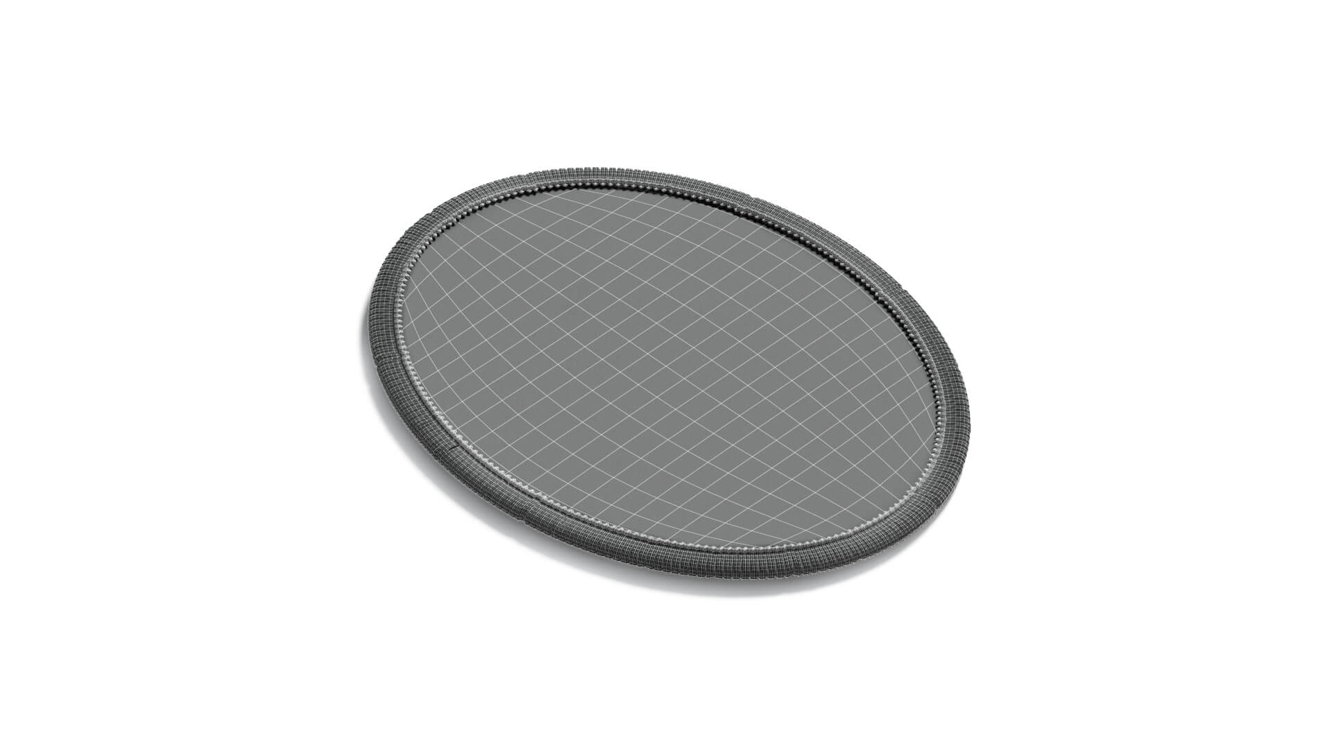 White Oval Embroidered Patch - Embroidery Ellipse Badge 3D Model by ...