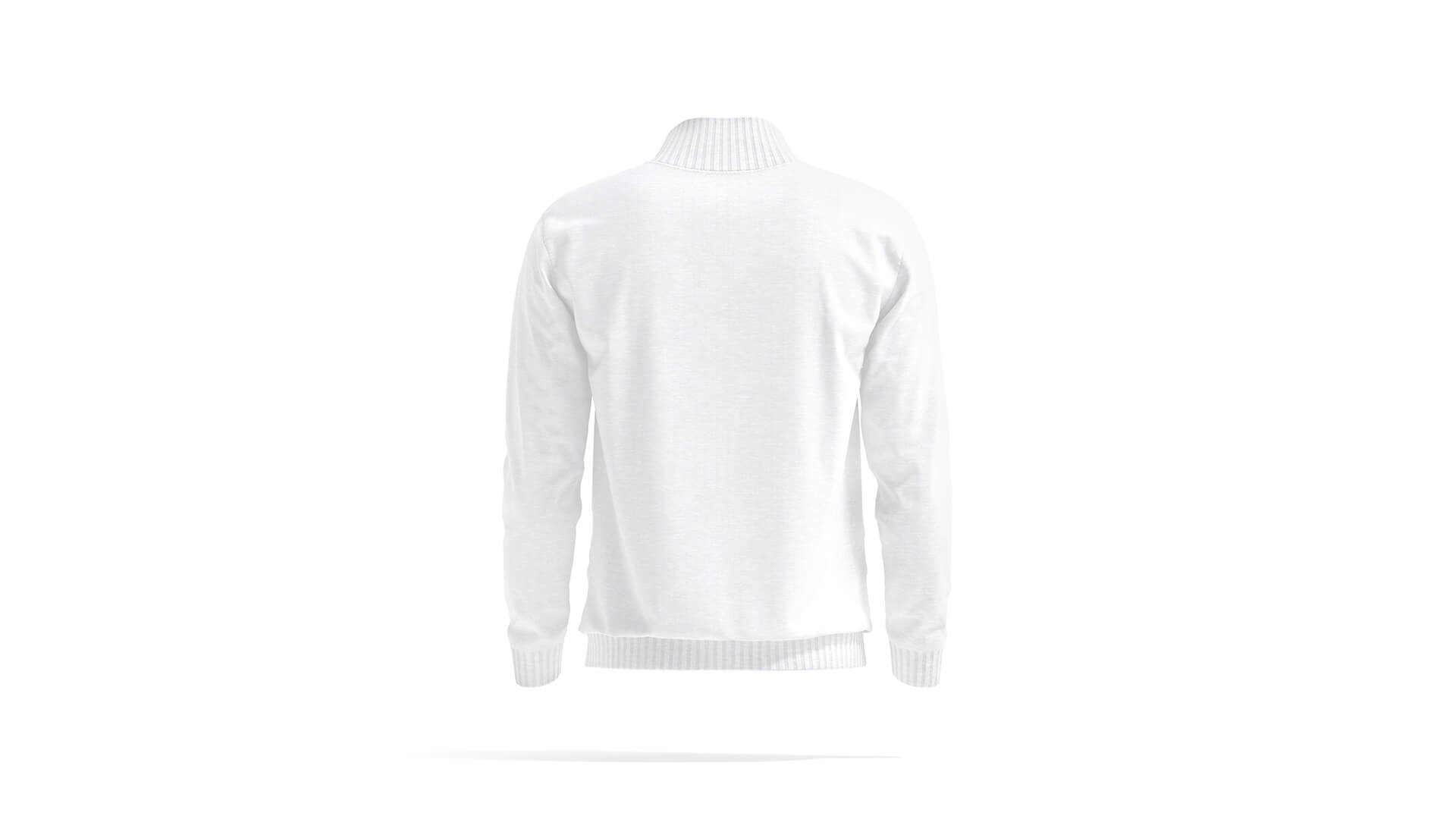 White Quarter Zip Sweater - Knitted Men Pullover With Zipper 3D Model ...