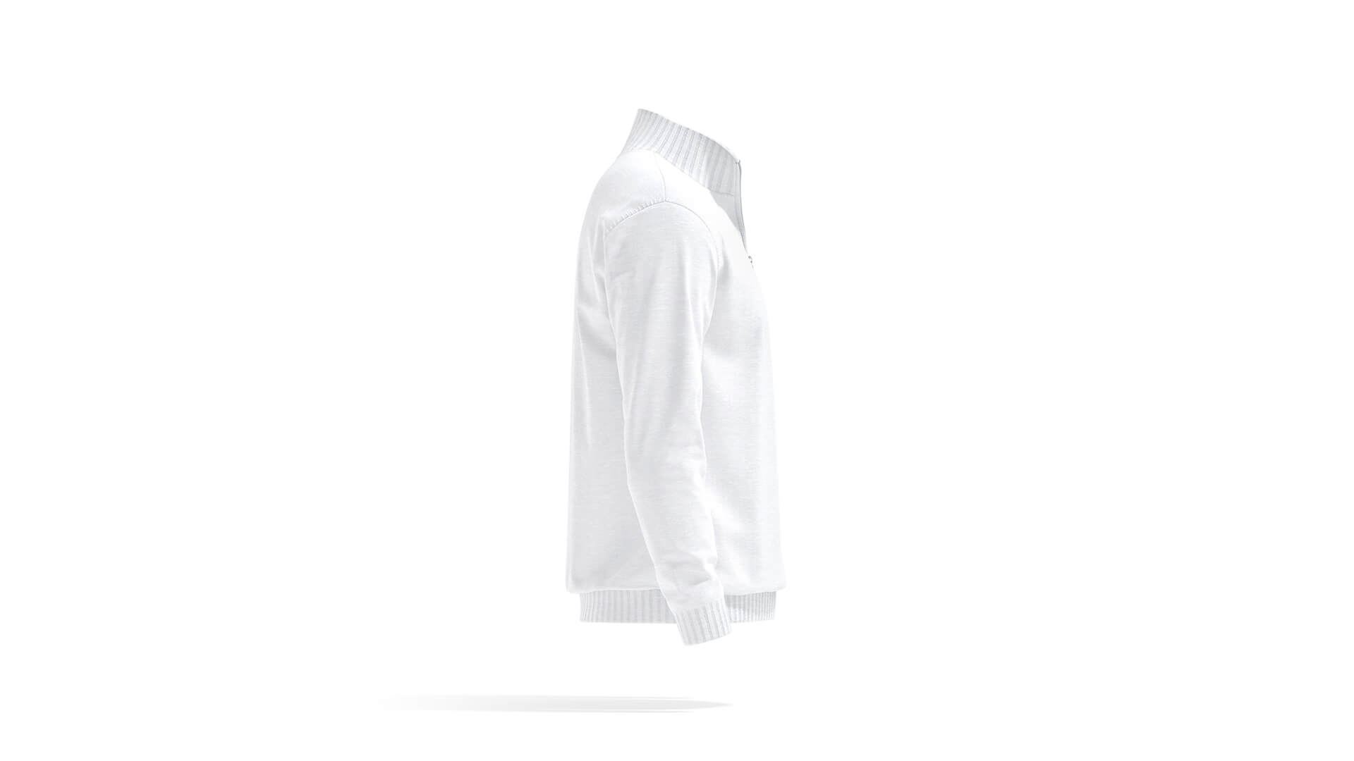 White Quarter Zip Sweater - Knitted Men Pullover With Zipper 3D Model ...