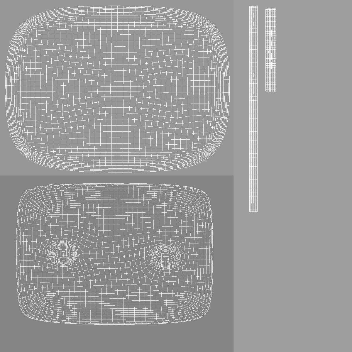 White Rectangular Button Badge - 3D Model by rebrandy