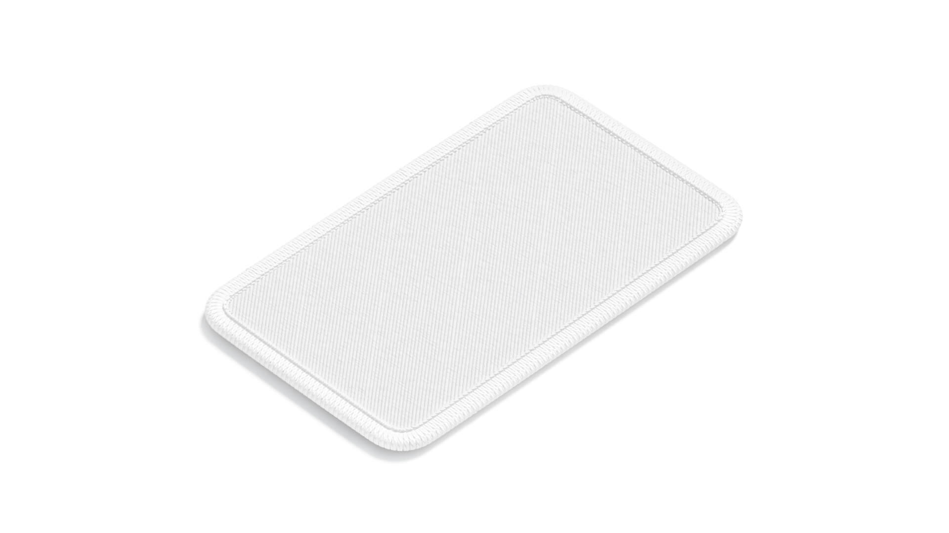 White Rectangular Embroidered Patch - Lying Embroidery Badge 3D Model ...