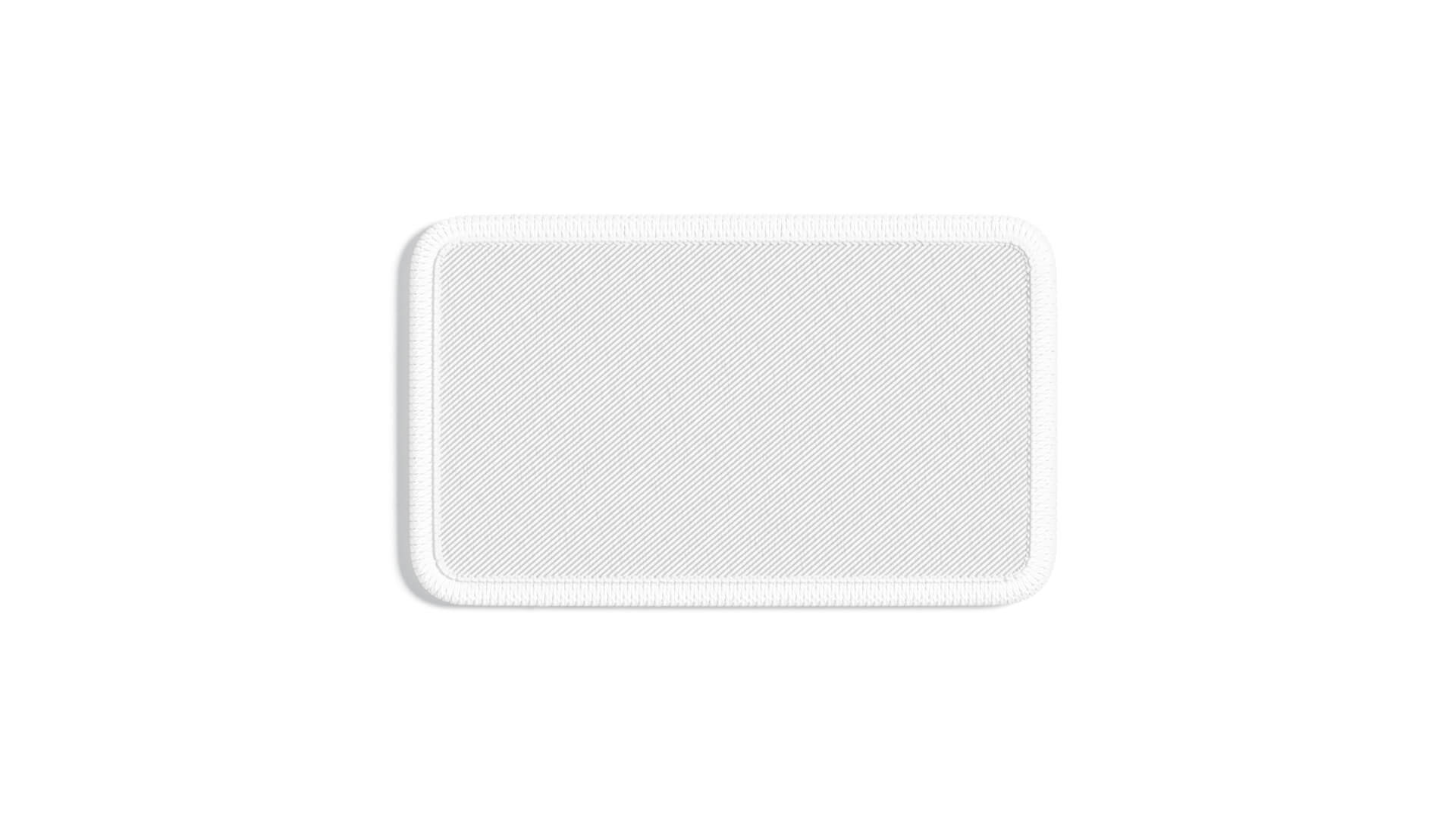White Rectangular Embroidered Patch - Lying Embroidery Badge 3D Model ...