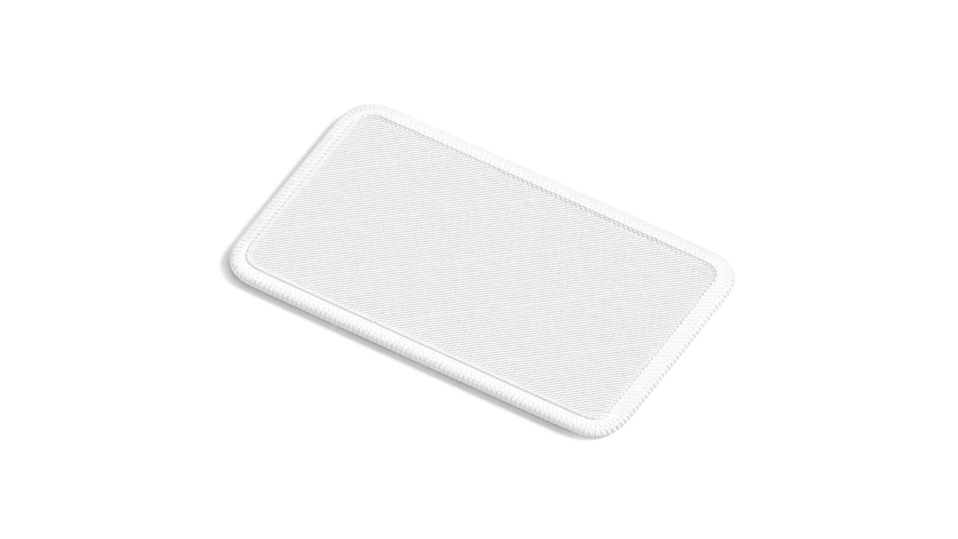 White Rectangular Embroidered Patch - Lying Embroidery Badge 3D Model ...