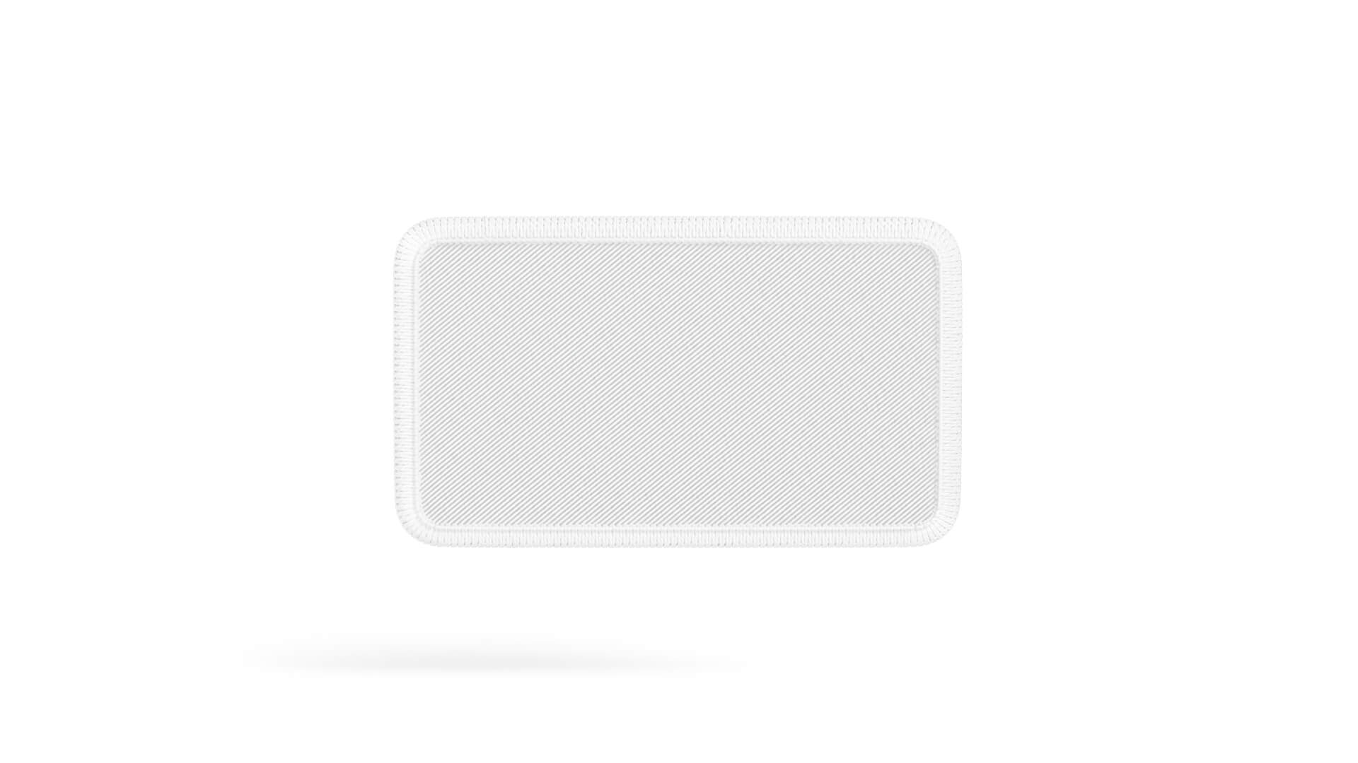 White Rectangular Embroidered Patch - Lying Embroidery Badge 3D Model ...