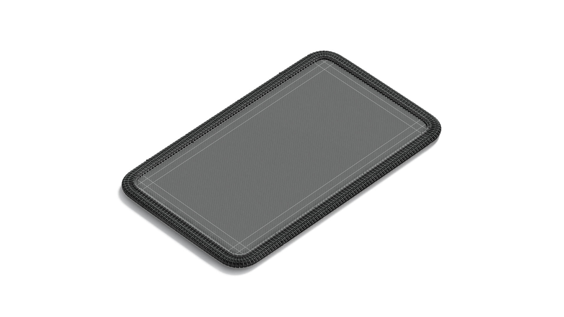 White Rectangular Embroidered Patch - Lying Embroidery Badge 3D Model ...