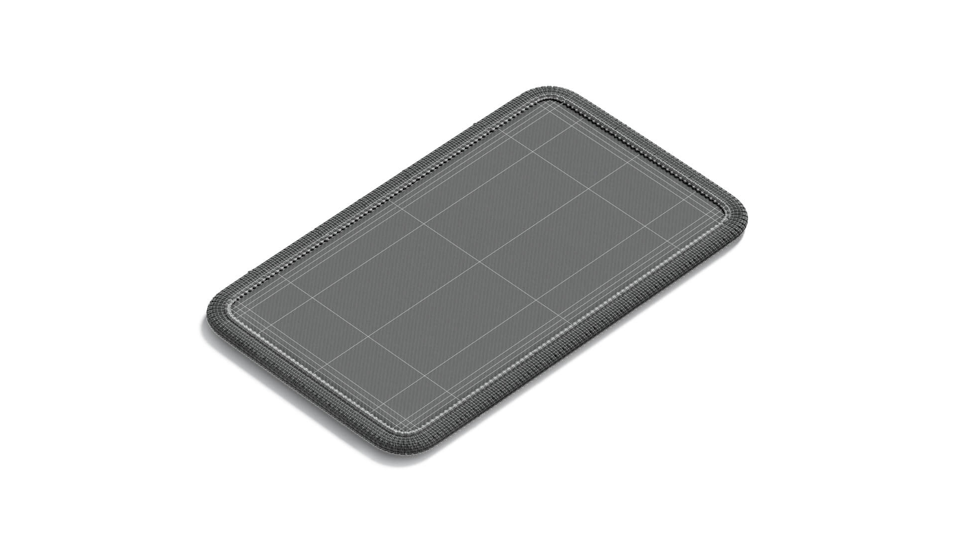 White Rectangular Embroidered Patch - Lying Embroidery Badge 3D Model ...