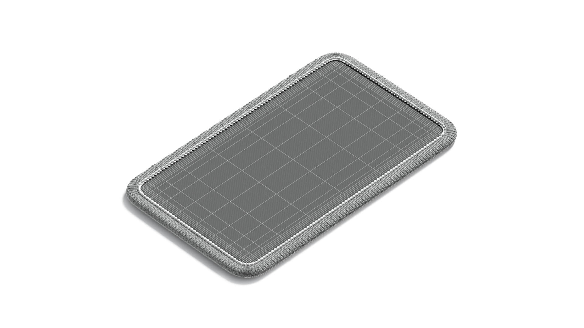 White Rectangular Embroidered Patch - Lying Embroidery Badge 3D Model ...