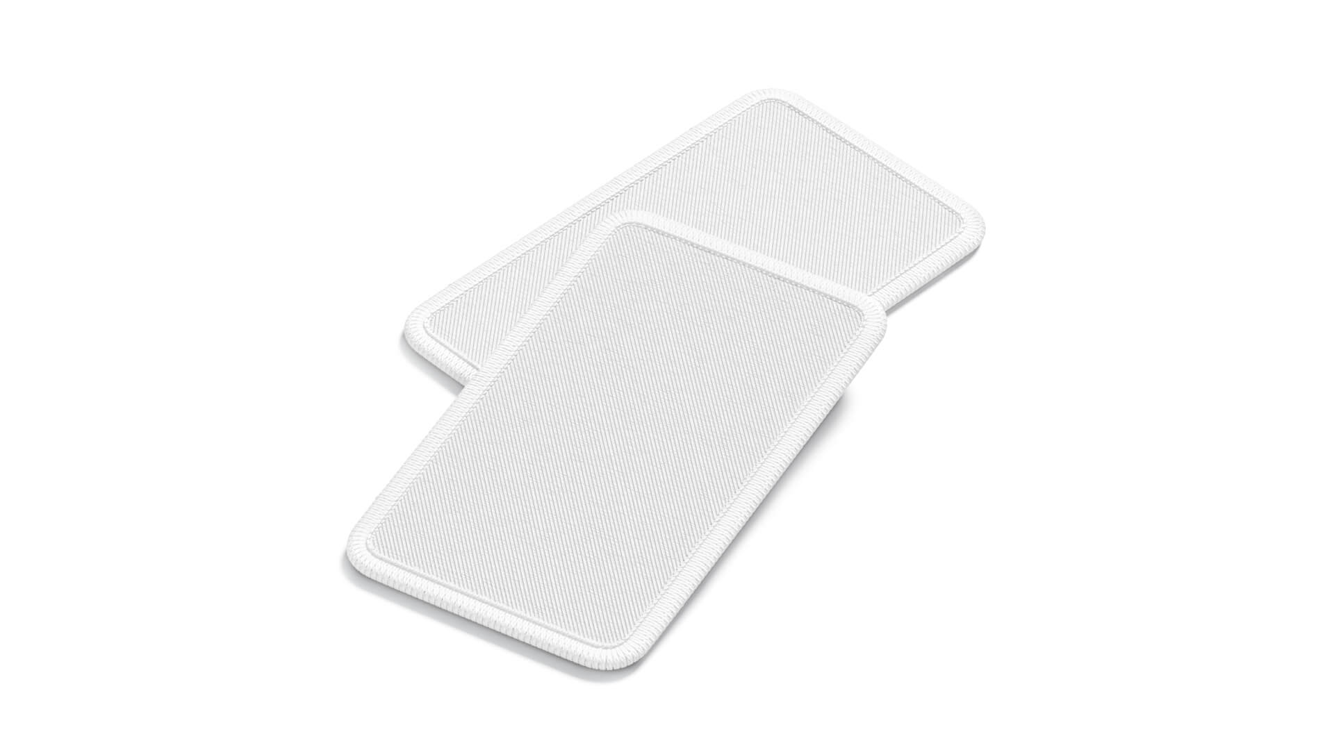 White Rectangular Embroidered Patch Stack - Lying Badge Pair 3D Model ...