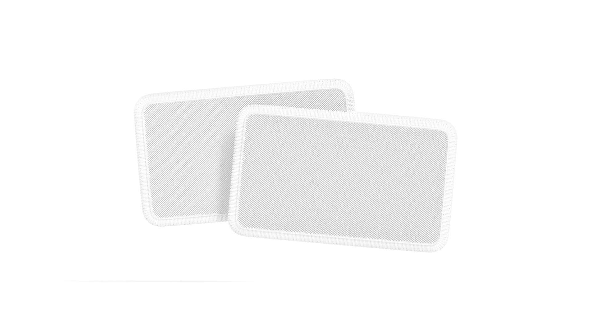 White Rectangular Embroidered Patch Stack - Lying Badge Pair 3D Model ...