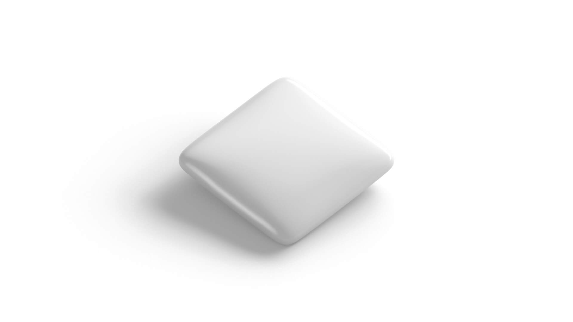 White Rhombus Button Badge - 3D Model by rebrandy