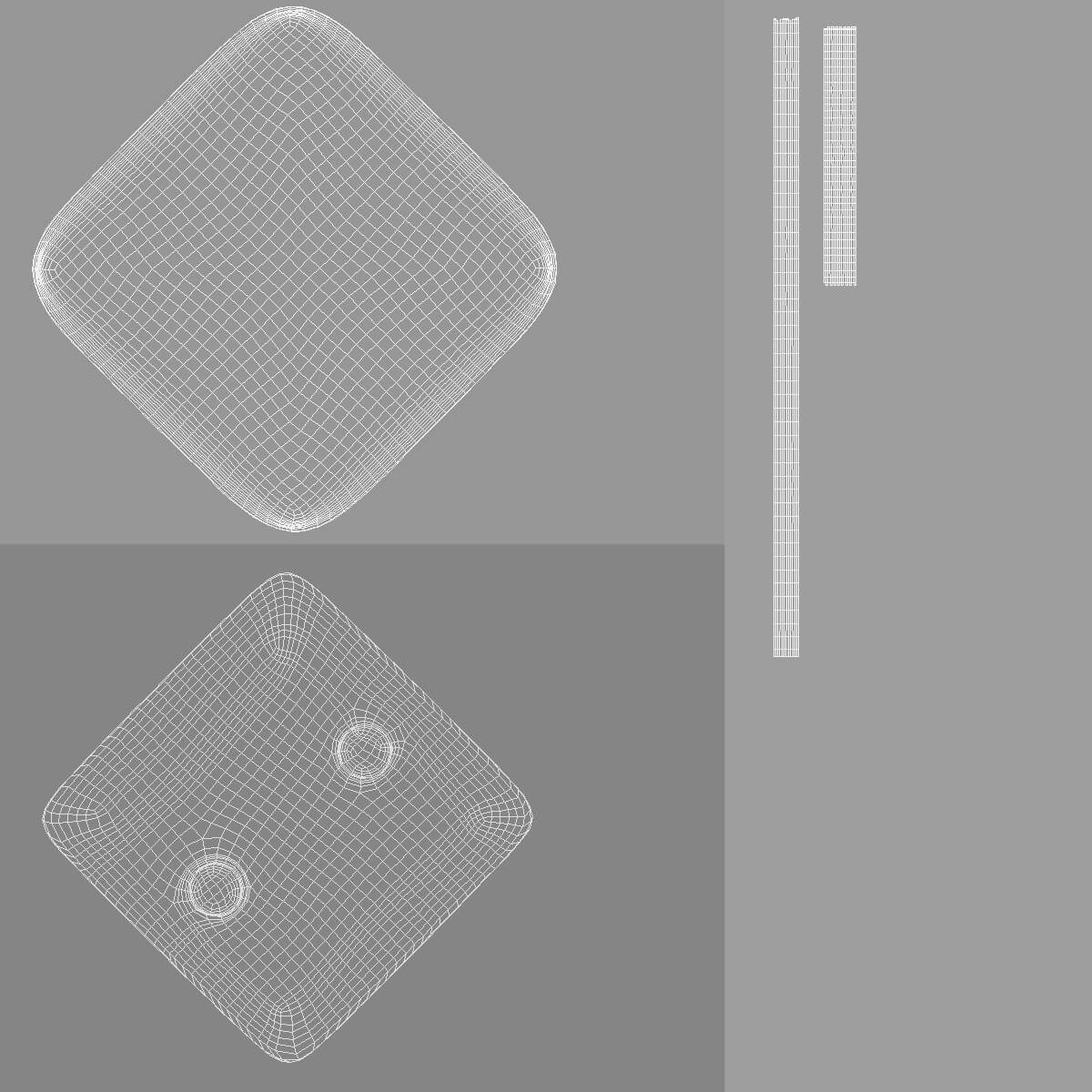 White Rhombus Button Badge - 3D Model by rebrandy