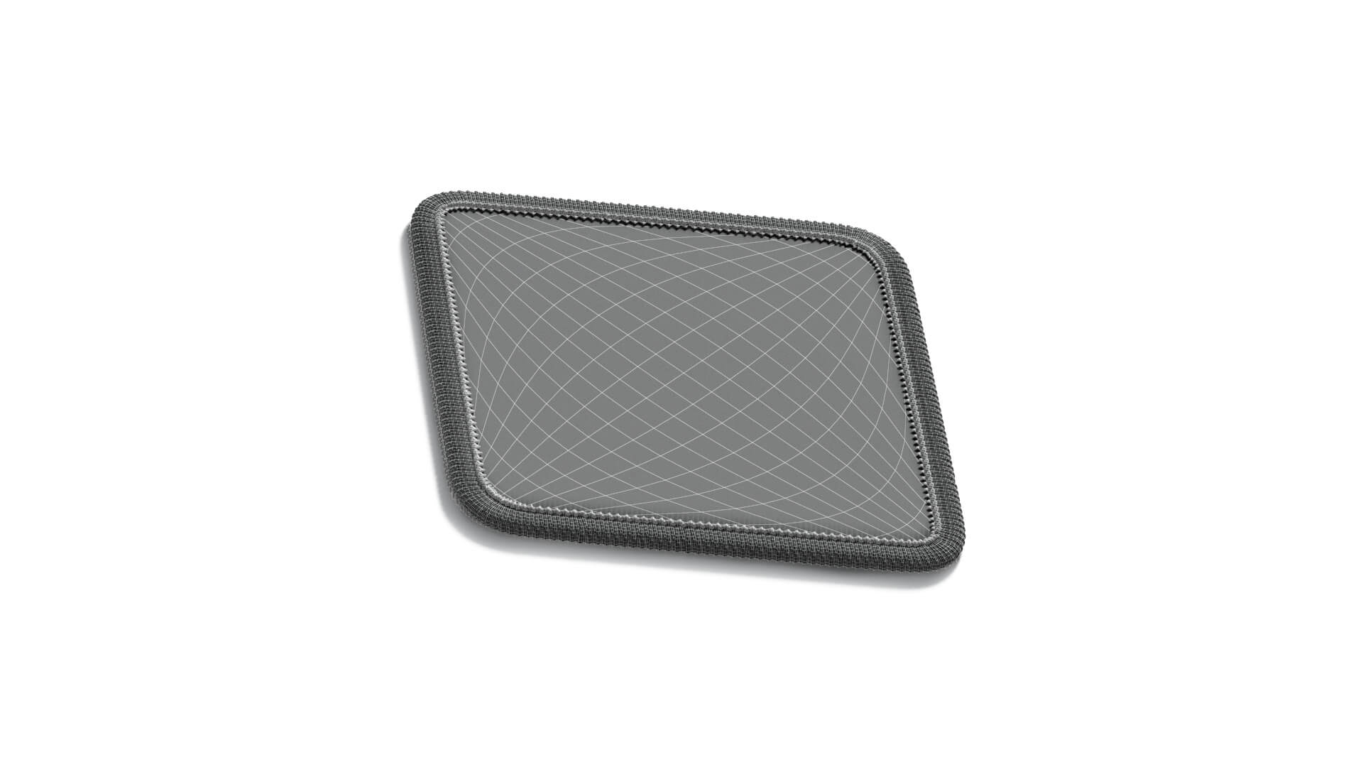 White Rhombus Embroidered Patch - Embroidery Rhomb Badge 3D Model by ...