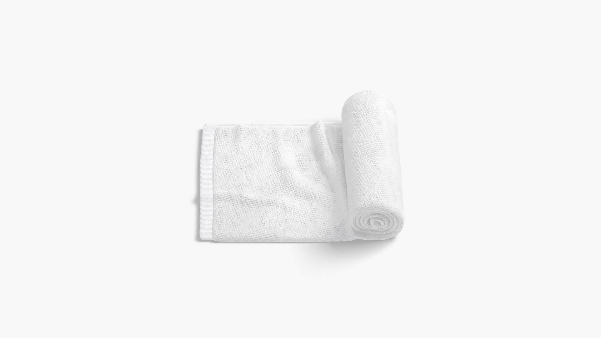 White Rolled Open Towel - 3D Model by rebrandy