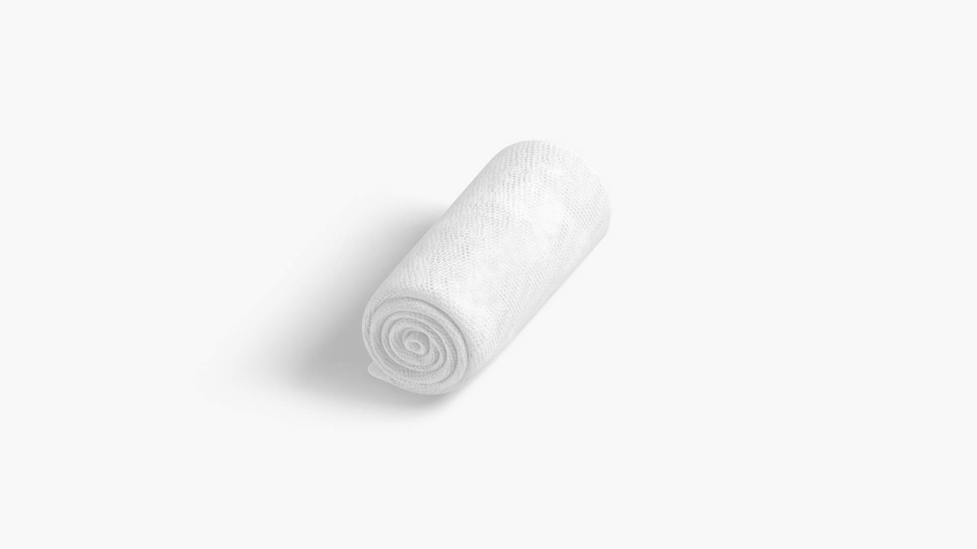 White Rolled Open Towel - 3D Model by rebrandy