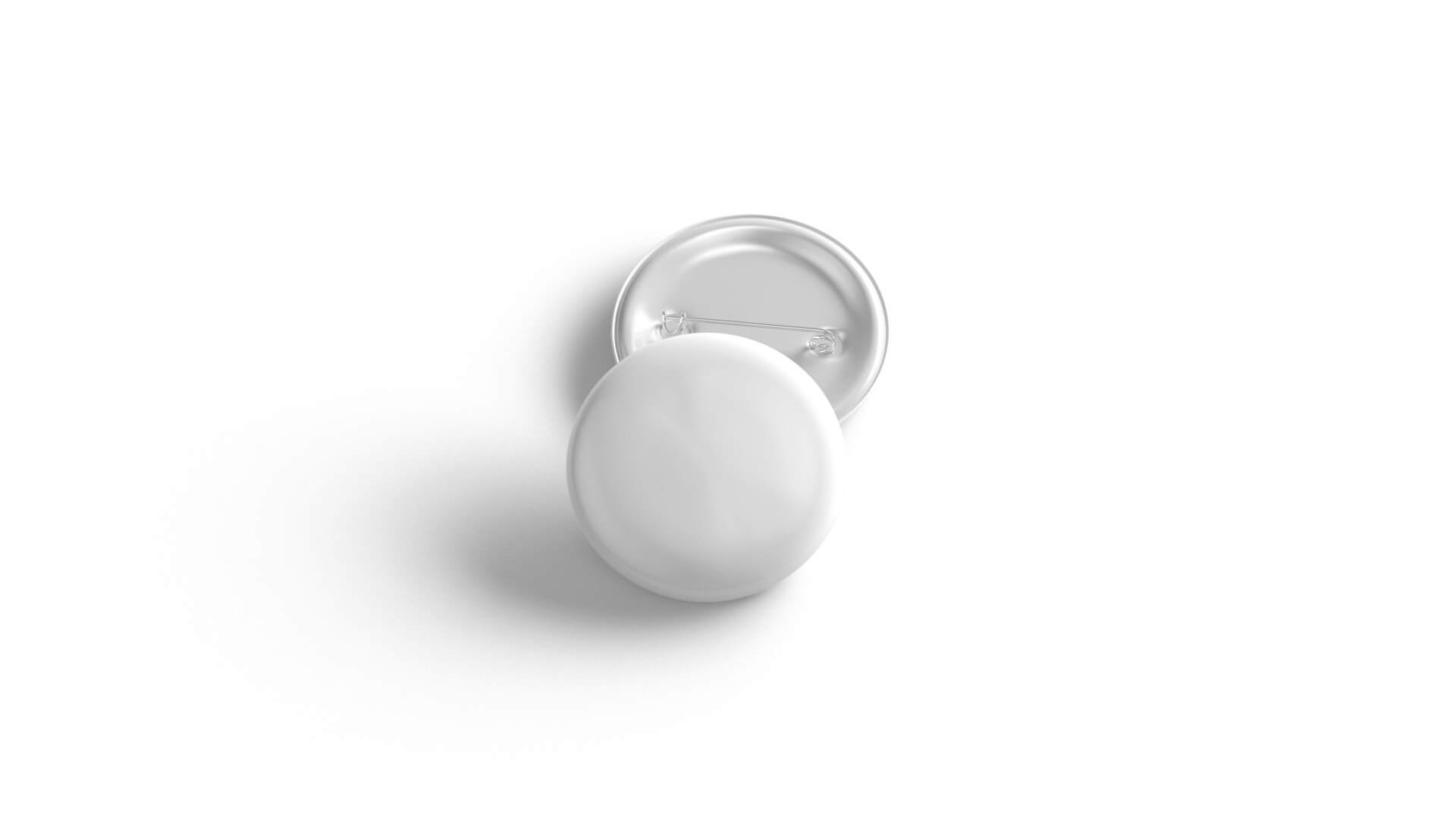 White Round Button Badge - 3D Model by rebrandy