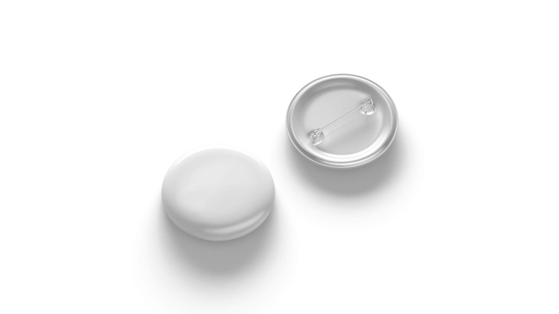 White Round Button Badge - 3D Model by rebrandy