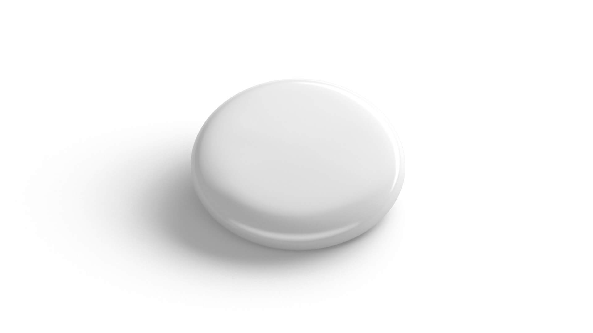 White Round Button Badge - 3D Model by rebrandy