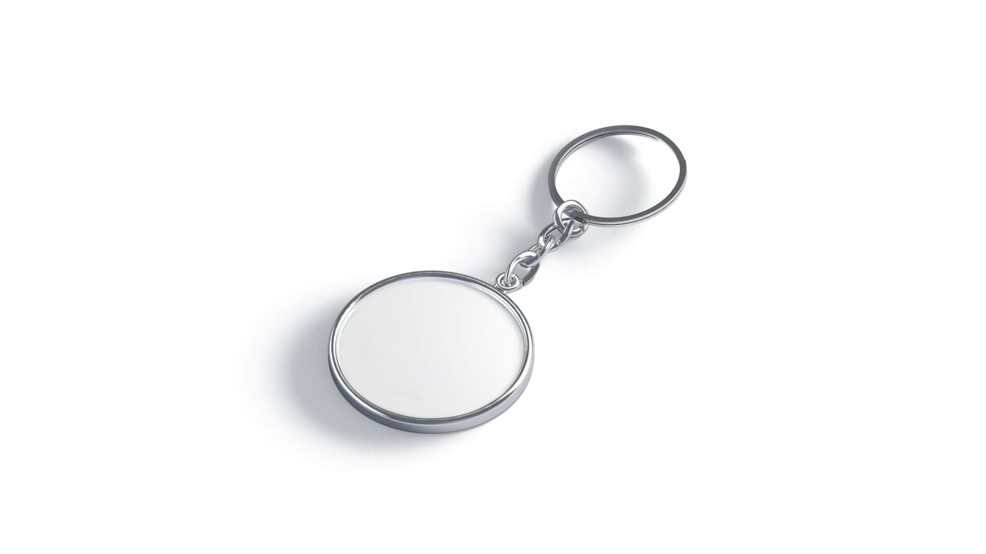 White Round Keychain - Key Tag Holder 3D Model by rebrandy