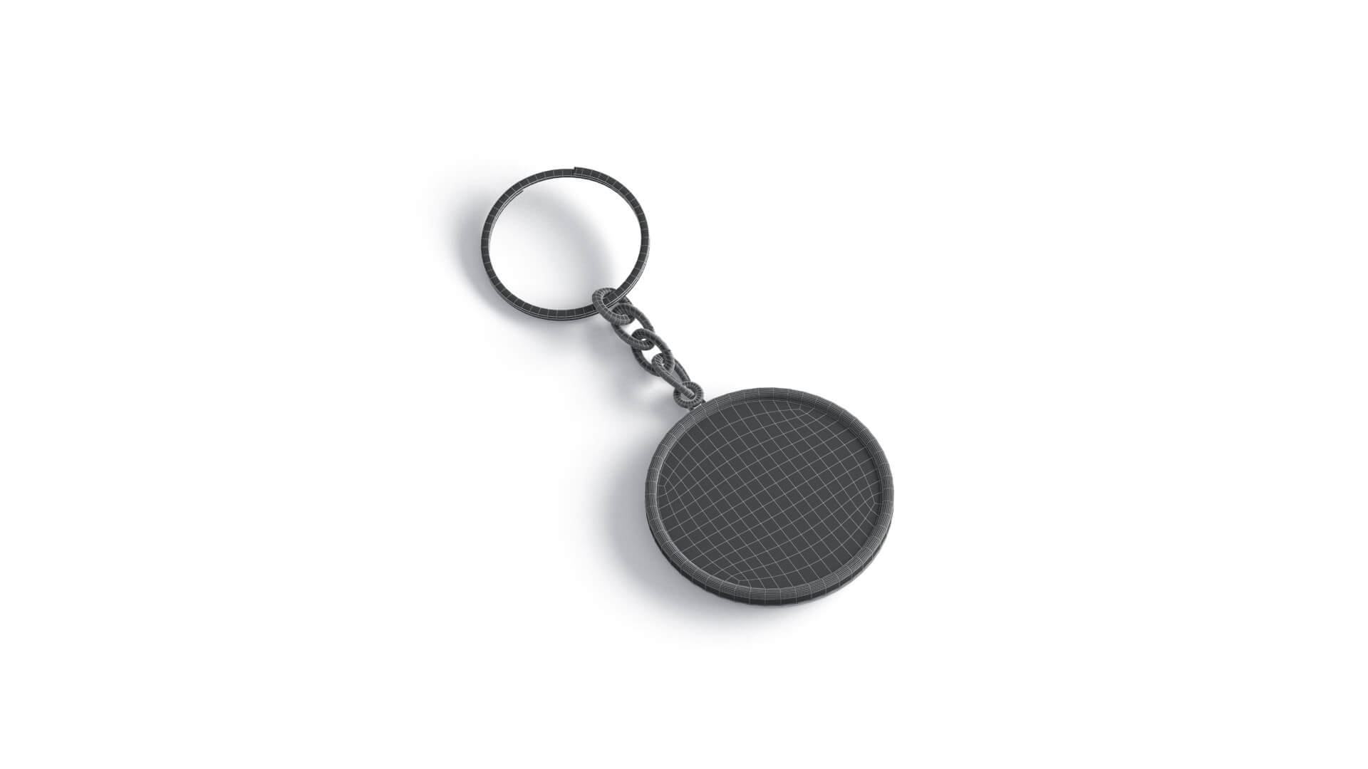 White Round Keychain - Key Tag Holder 3D Model by rebrandy