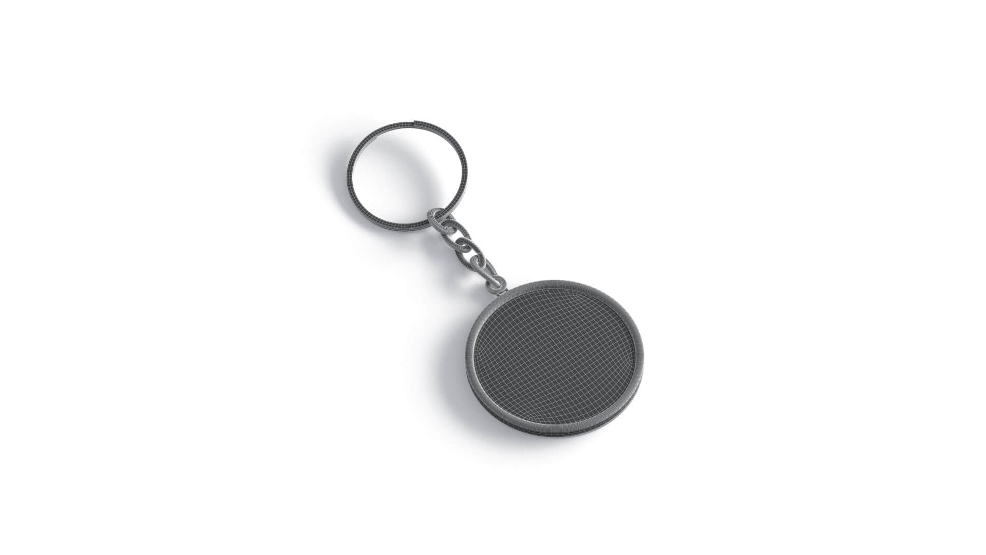 White Round Keychain - Key Tag Holder 3D Model by rebrandy
