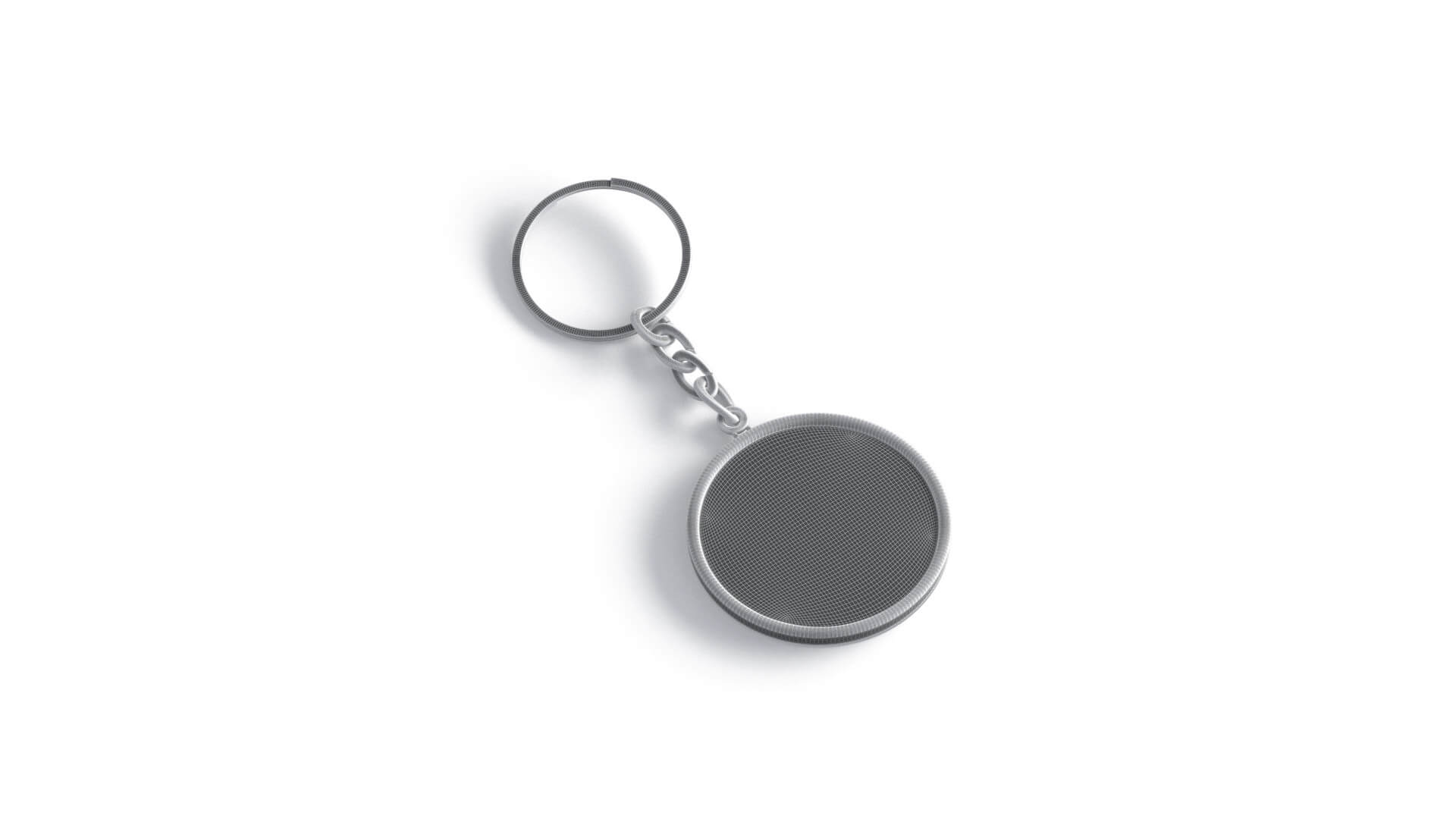 White Round Keychain - Key Tag Holder 3D Model by rebrandy