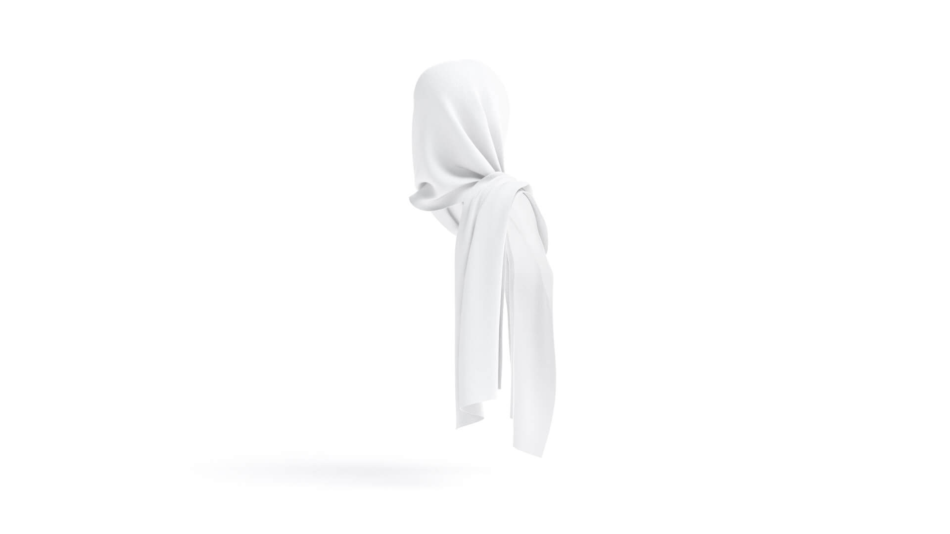 White Shayla - Muslim Traditional Woman Headscarf 3D Model by rebrandy