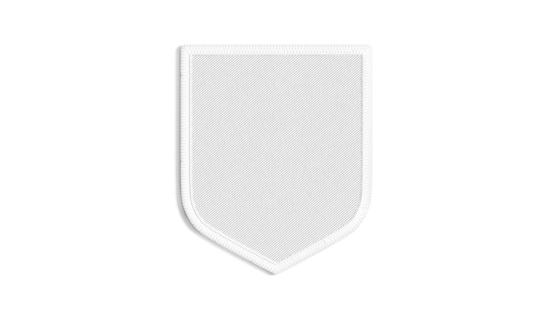 White Shield Embroidered Patch - Lying Embroidery Emblem 3D Model by ...