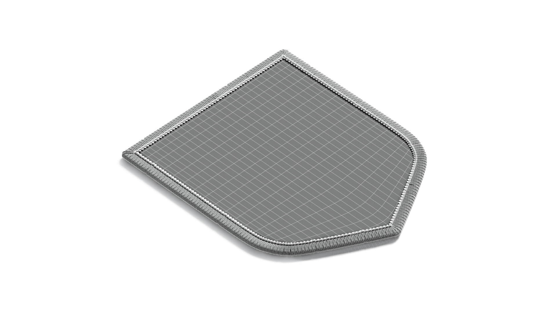 White Shield Embroidered Patch - Lying Embroidery Emblem 3D Model by ...