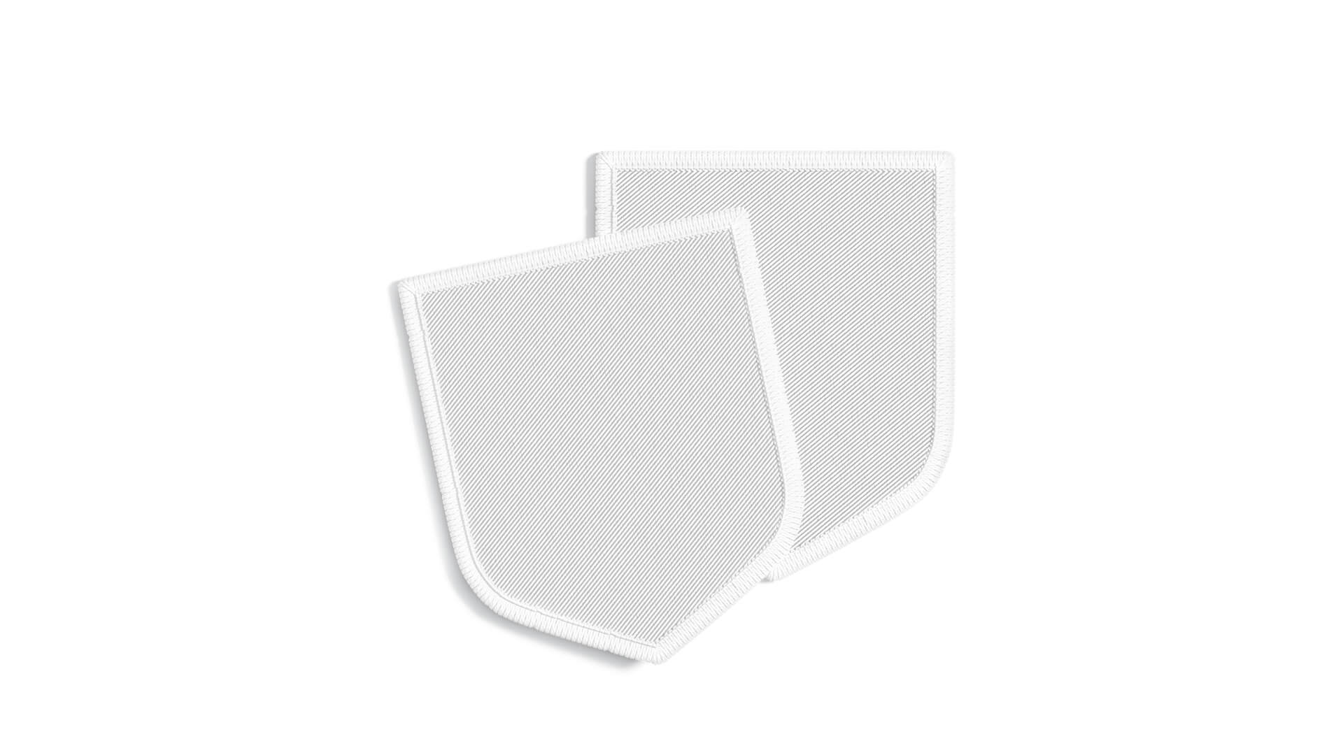 White Shield Embroidered Patch Stack - Lying Emblem Pair 3D Model by ...
