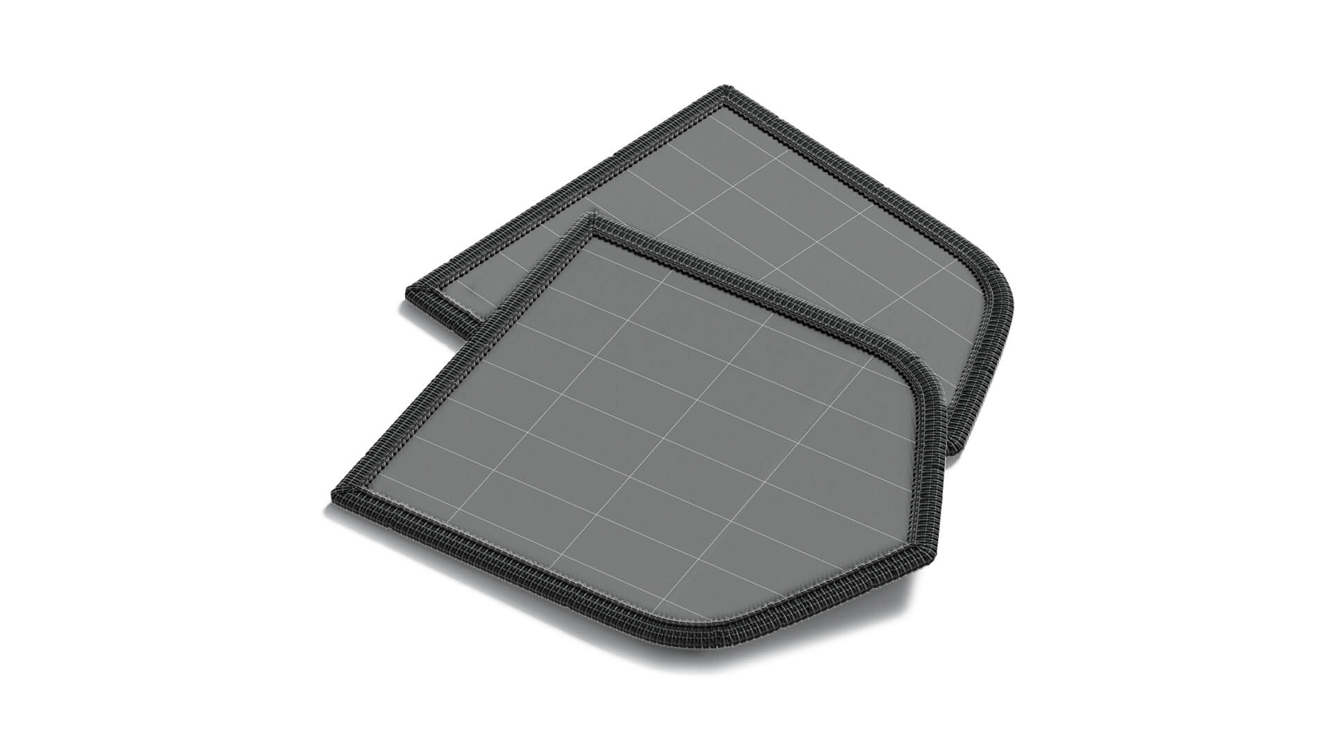 White Shield Embroidered Patch Stack - Lying Emblem Pair 3D Model by ...