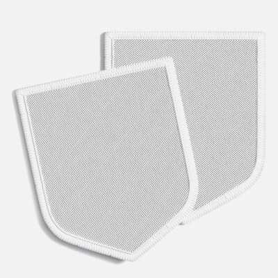 White Shield Embroidered Patch Stack - Lying Emblem Pair 3D Model by ...