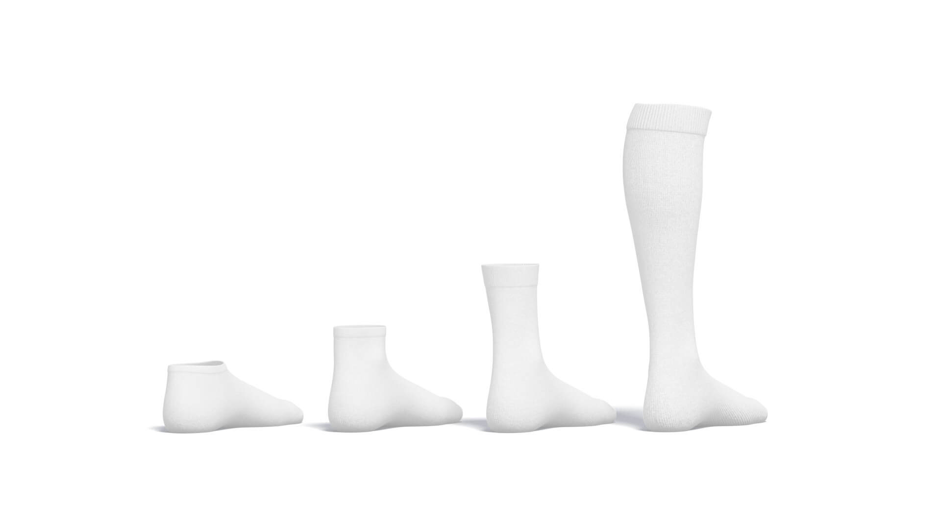 White Single Socks Different Shapes - Fabric Sox 3D Model by rebrandy