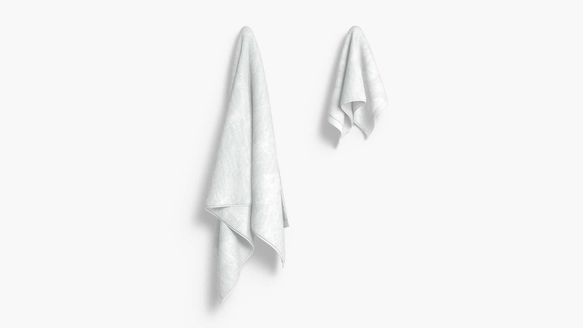 White Small Big Towel Hanging on Hook - Hang Shower Towels 3D Model by rebrandy