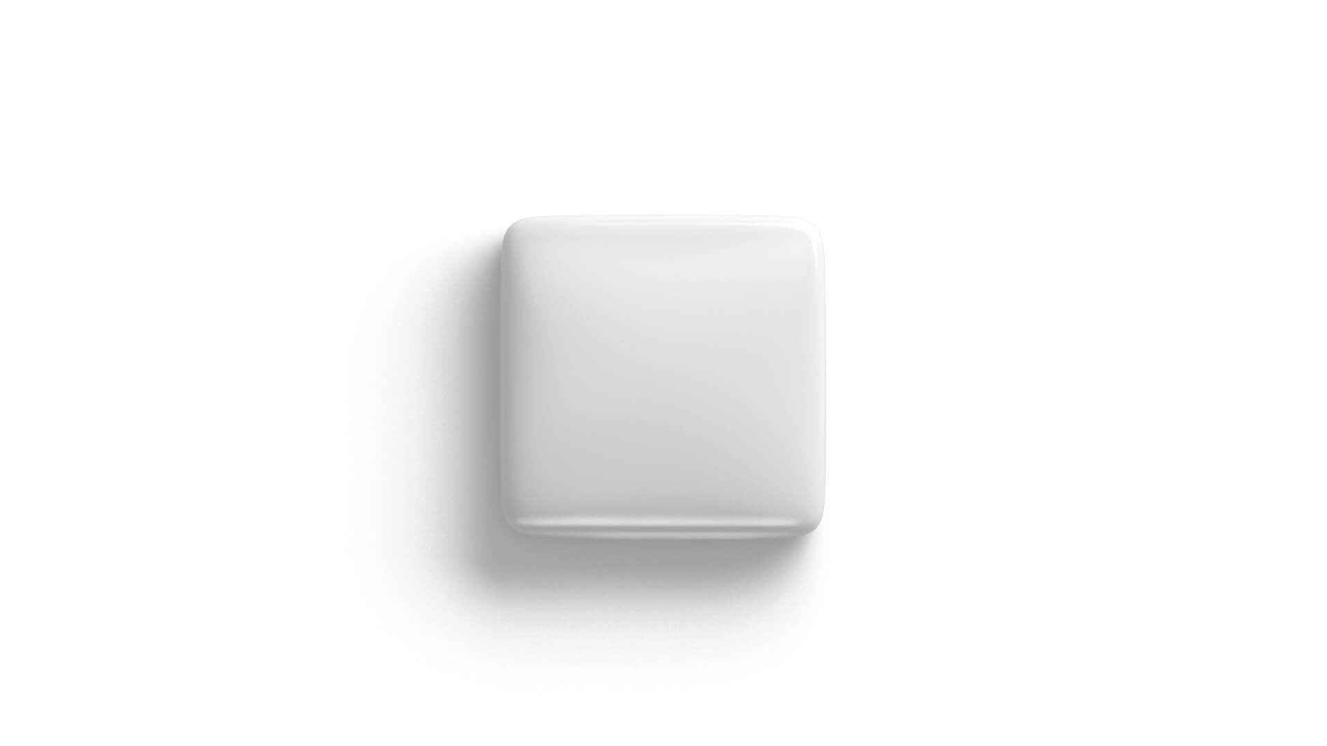 White Square Button Badge - 3D Model by rebrandy