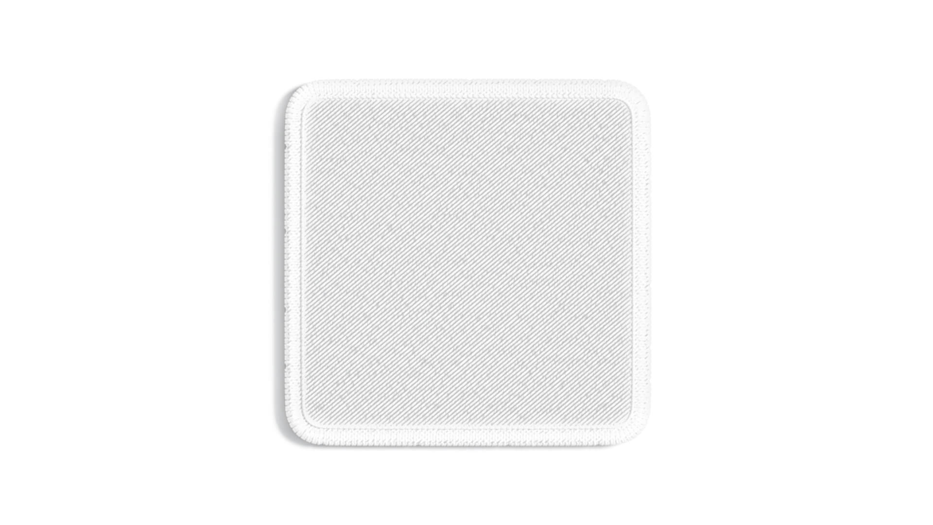 White Square Embroidered Patch - Embroidered Badge 3D Model by rebrandy