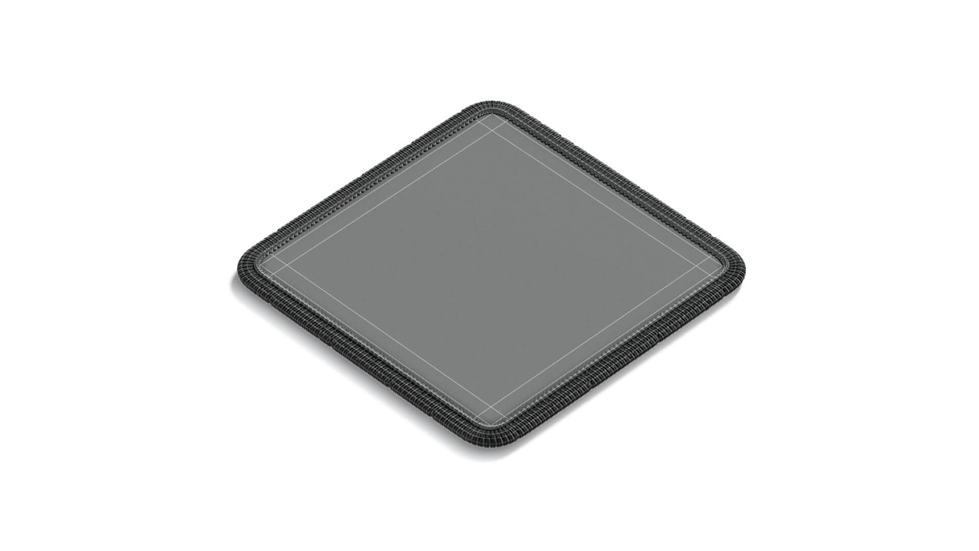 White Square Embroidered Patch - Embroidered Badge 3D Model by rebrandy